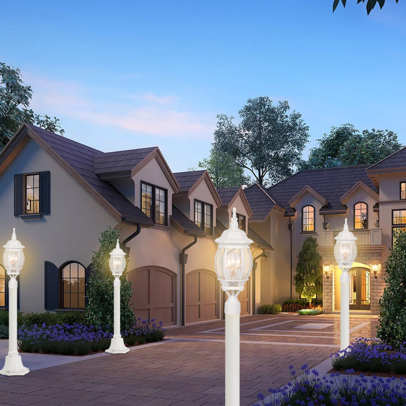 Charlton Home® Benna 3 -Light 21.6" H Hardwired Transparent Pier Mount Light | Wayfair